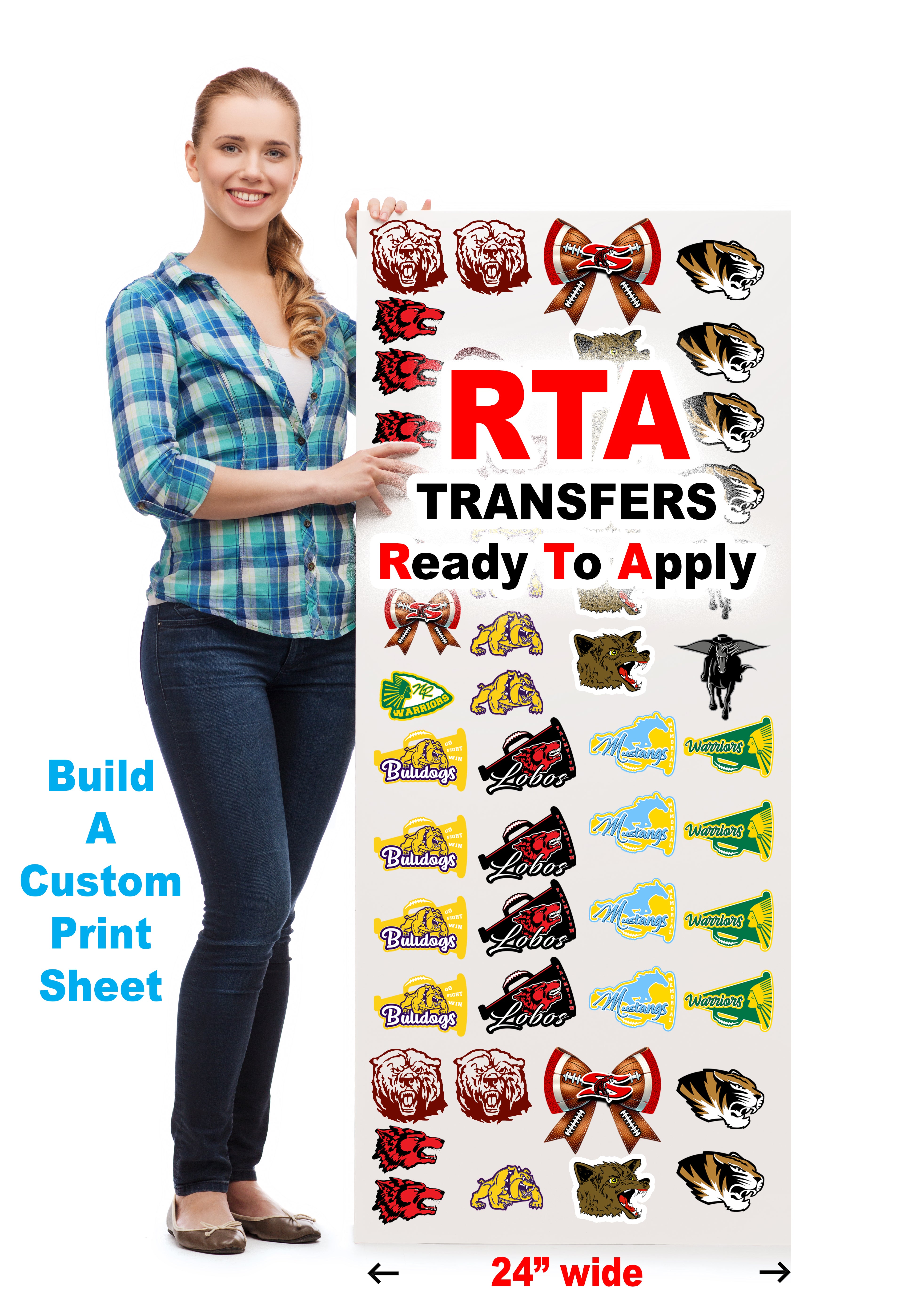 DTF Gang Sheet Builder 24" Wide. Ready To Apply – HTVPlus